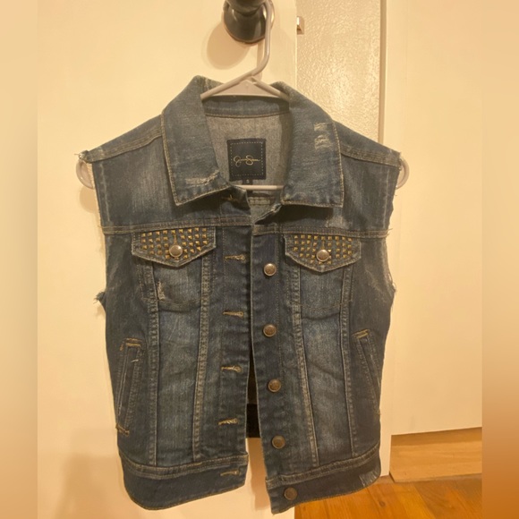 Jessica Simpson | Jackets & Coats | Jessica Simpson Studded Denim Vest ...